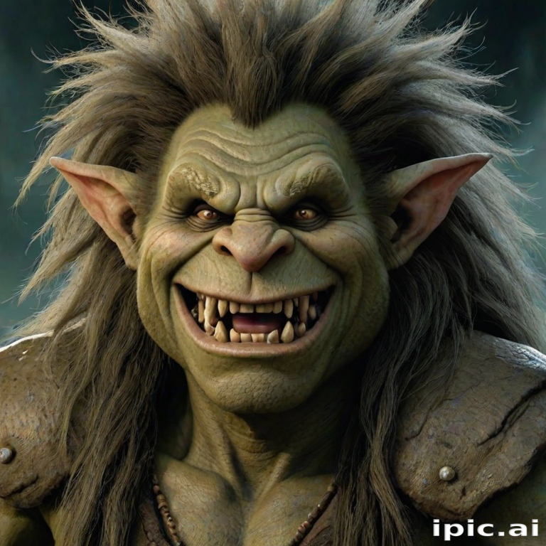 A Cheerful and Friendly Goblin with a Big Grin and Sharp Teeth
