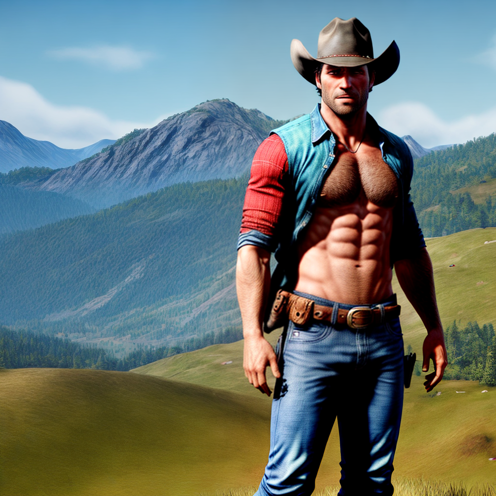 Arthur Morgan sem camisa