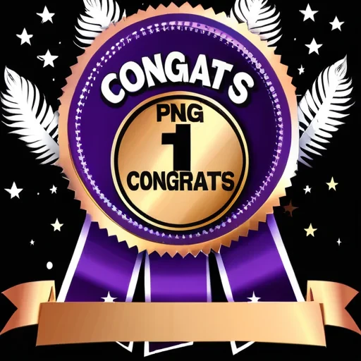 Celebratory Badge Design Featuring 'Congrats' with Decorative Elements ...