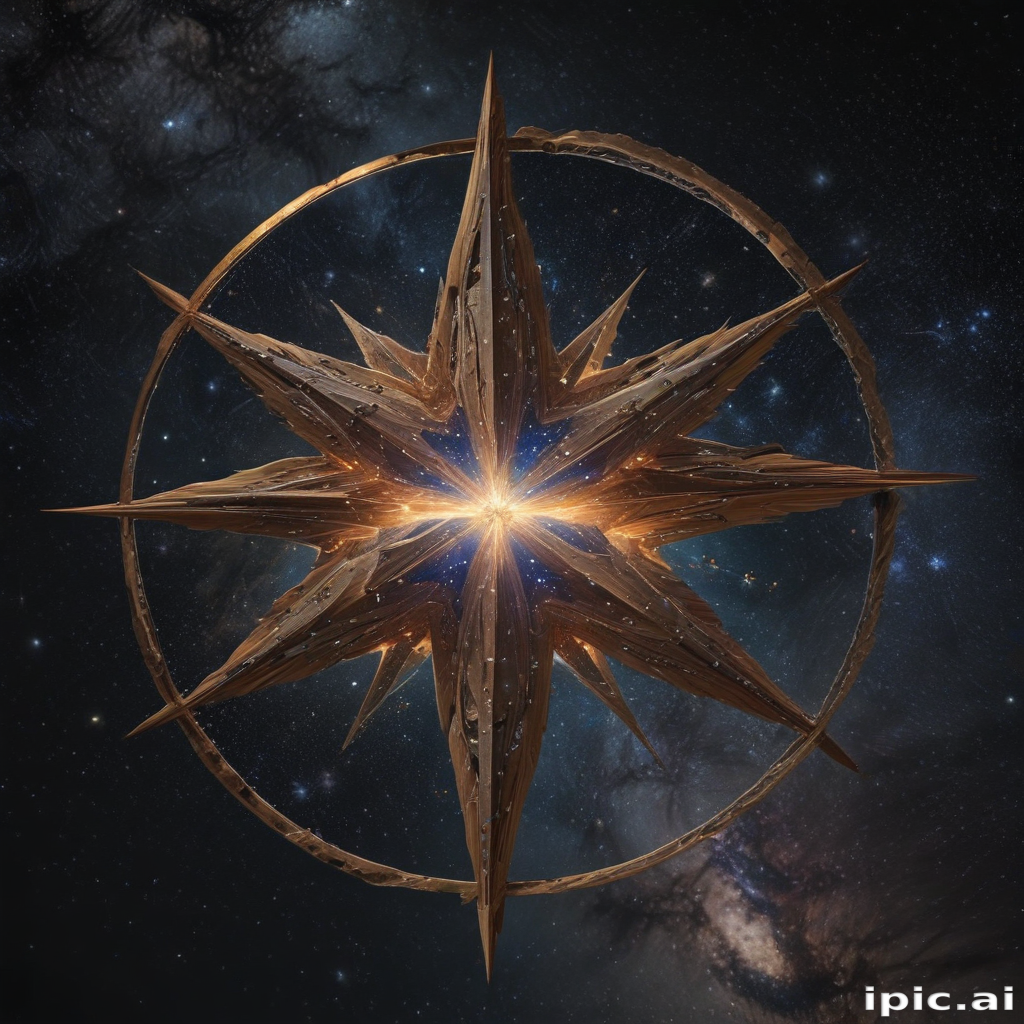 Cosmic Compass: A Celestial Starburst Illuminating the Infinite Universe