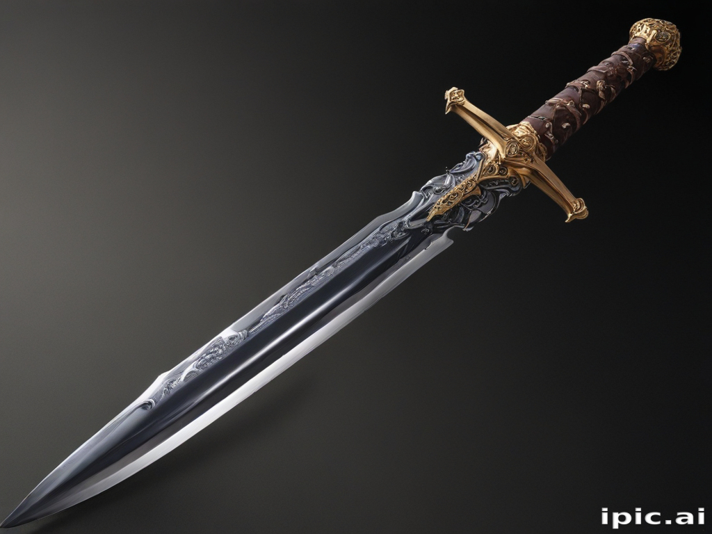 Intricately Designed Sword with Ornate Handle and Impressive Blade Details