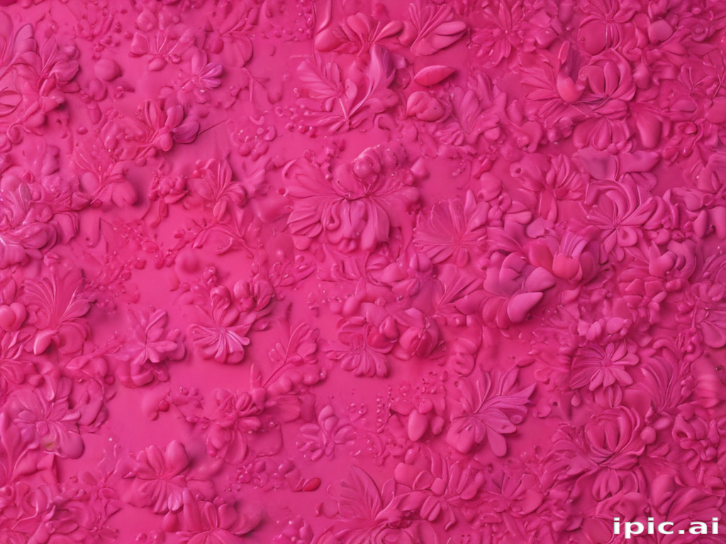 Vibrant Pink Floral Relief Design Featuring Intricate Flower Patterns ...