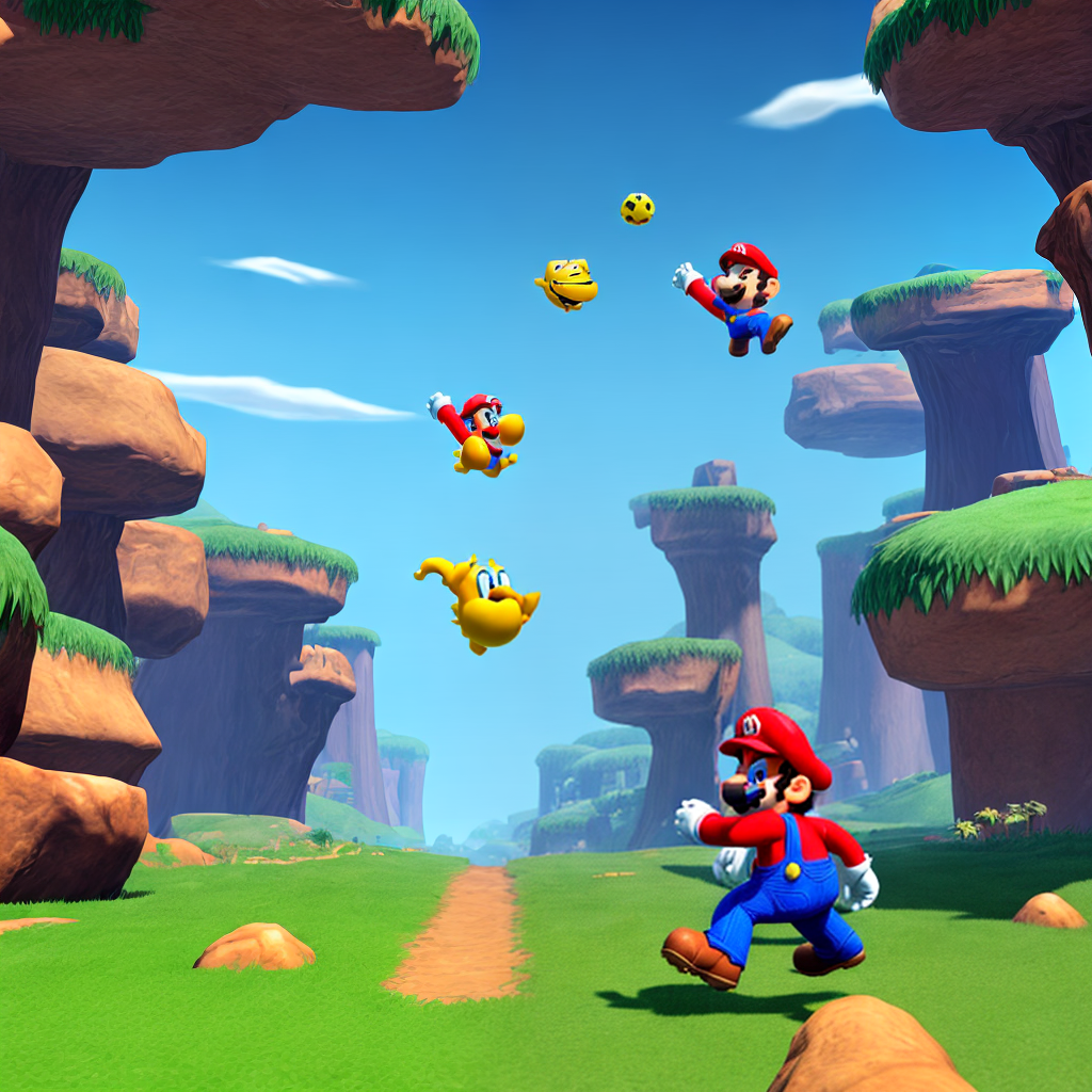 mario makes a tornado and then a caveman