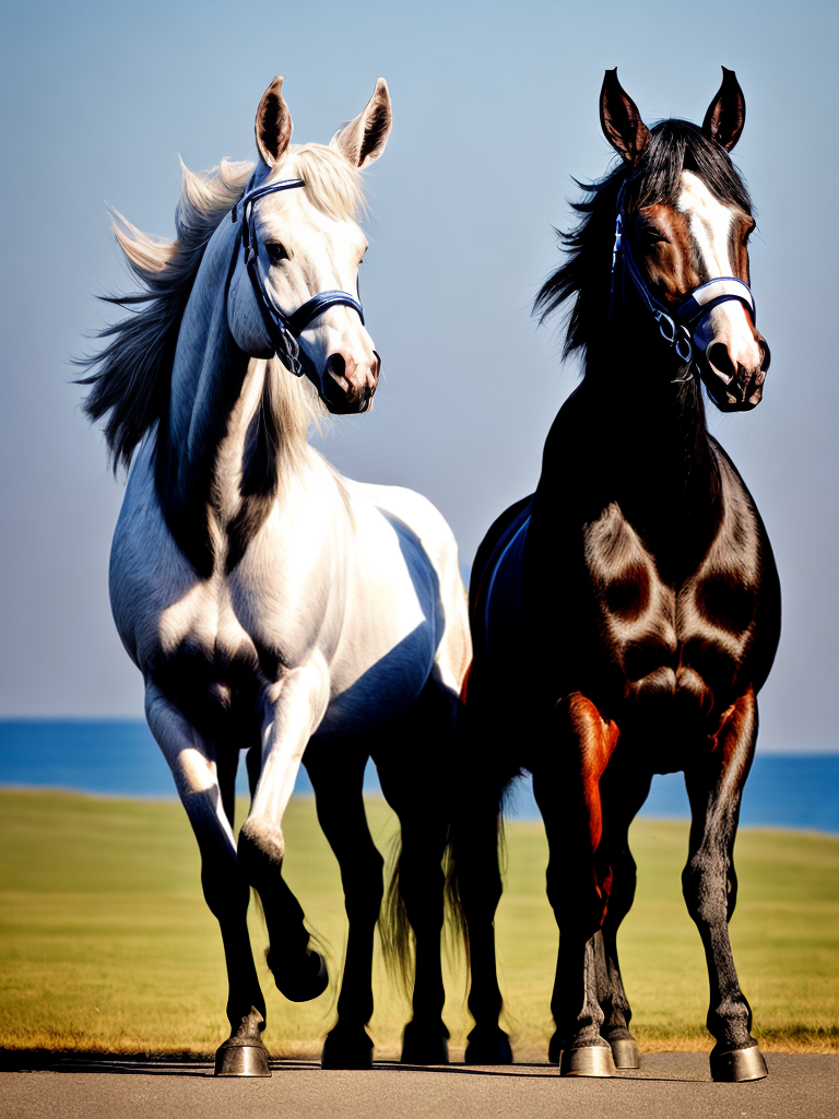 BLACK HORSE AND WHITE RABBIT