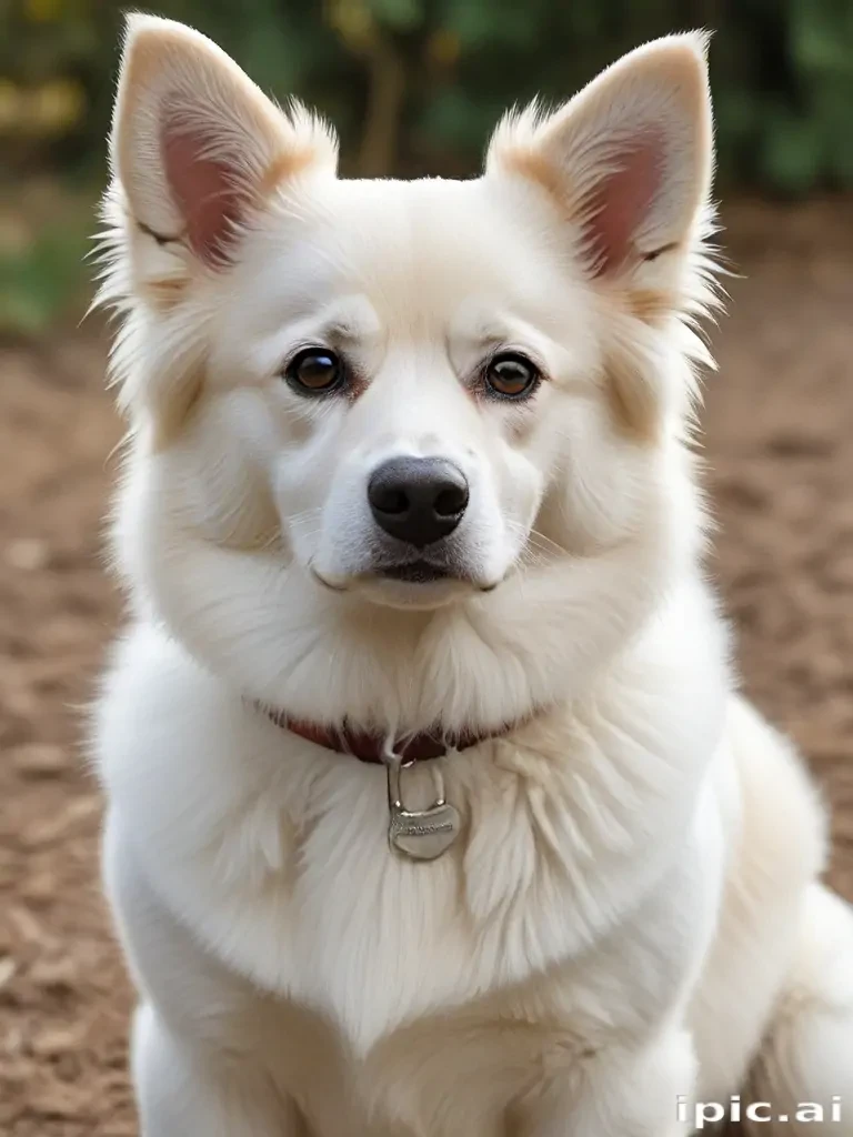 A Beautiful Fluffy Dog with Striking Features in a Natural Setting