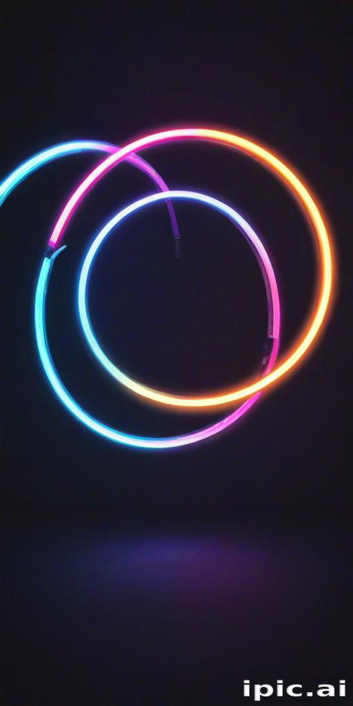 Vibrant Neon Light Circles Creating a Mesmerizing Visual Display in ...