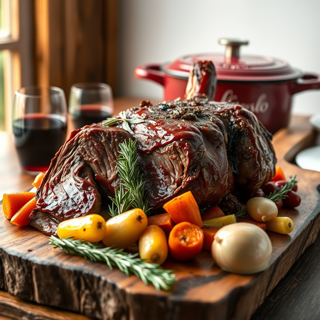 A Mouthwatering Roast with Colorful Vegetables and Red Wine Pairing ...