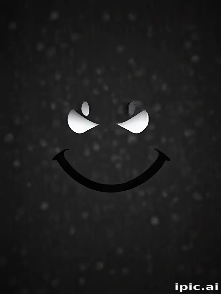 Dark and Mysterious Smile: A Playful Contrast in Shadowy Ambiance