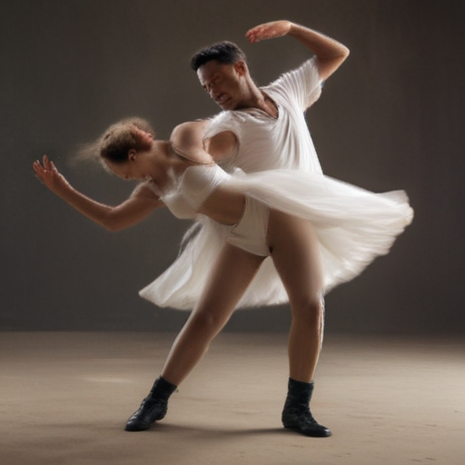Graceful Dance Duo Captivatingly Expresses Emotion Through Movement and Rhythm.