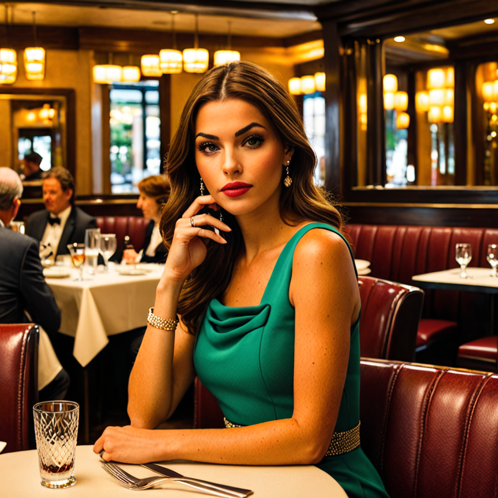 Rich girl waiting in restaurant