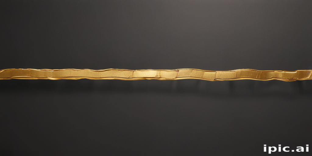 Intricate Gold Chain Design with Wavy Texture Against Dark Background