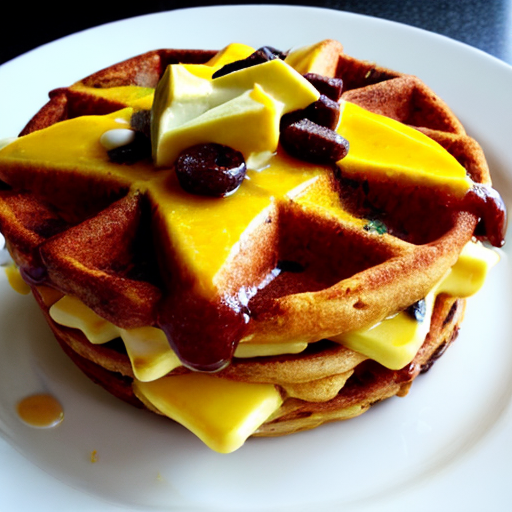 Poop And Corn On Waffle