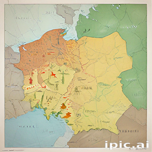 Historical Map Depicting Regional Boundaries and Features of an Area