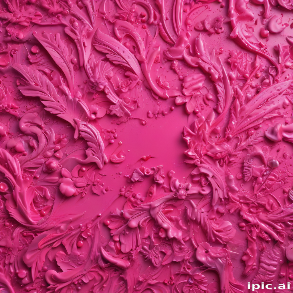 Vibrant Pink Floral Texture with Intricate Details and Glossy Finish