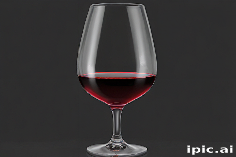 A Elegant Glass of Deep Red Wine Against a Dark Background