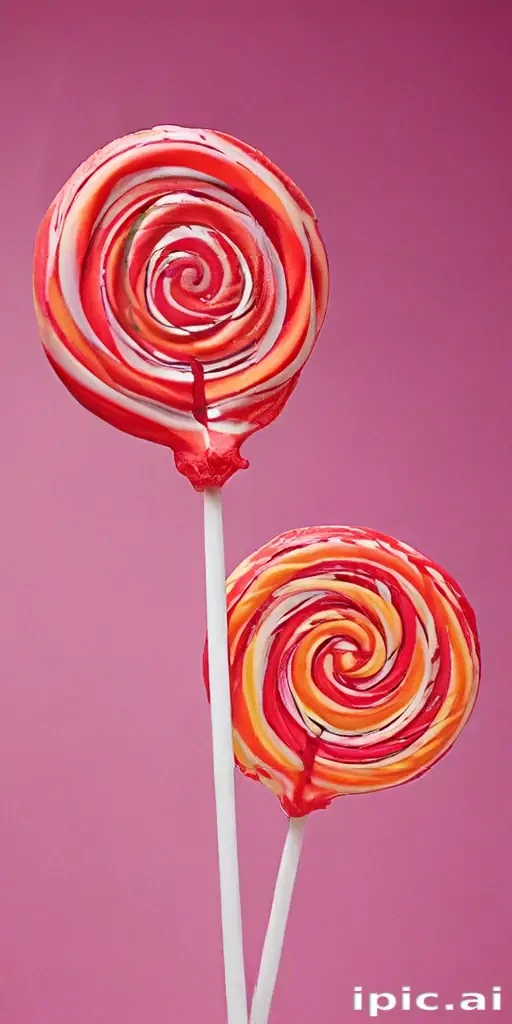 Deliciously Colorful Swirl Lollipops Against a Bright Pink Background