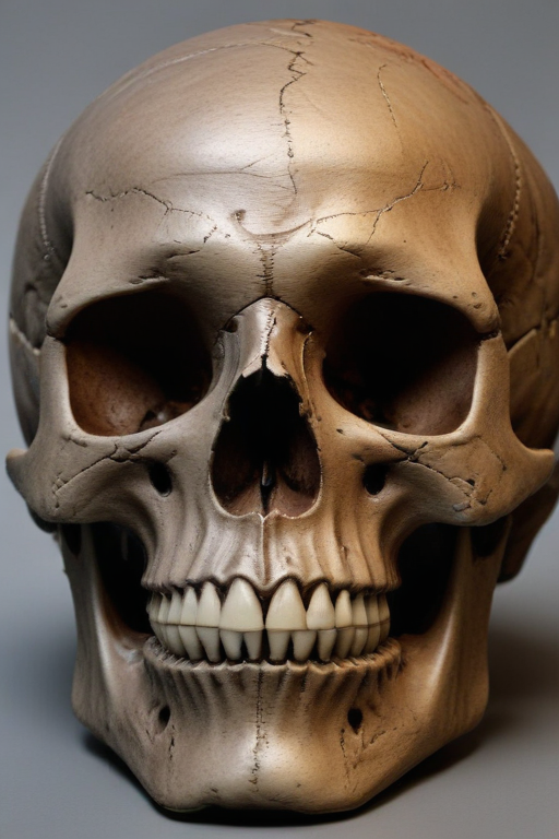 Realistic Human Skull Model Displaying Detailed Anatomy and Intricate ...