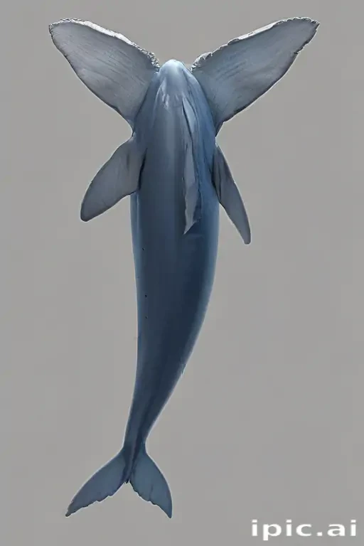 A Majestic Blue Whale Gliding Gracefully Through the Ocean Waters