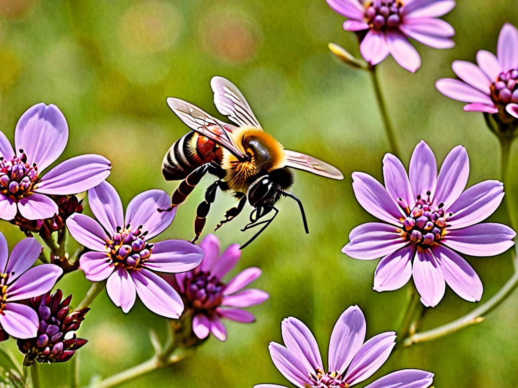 bee polinating flowers