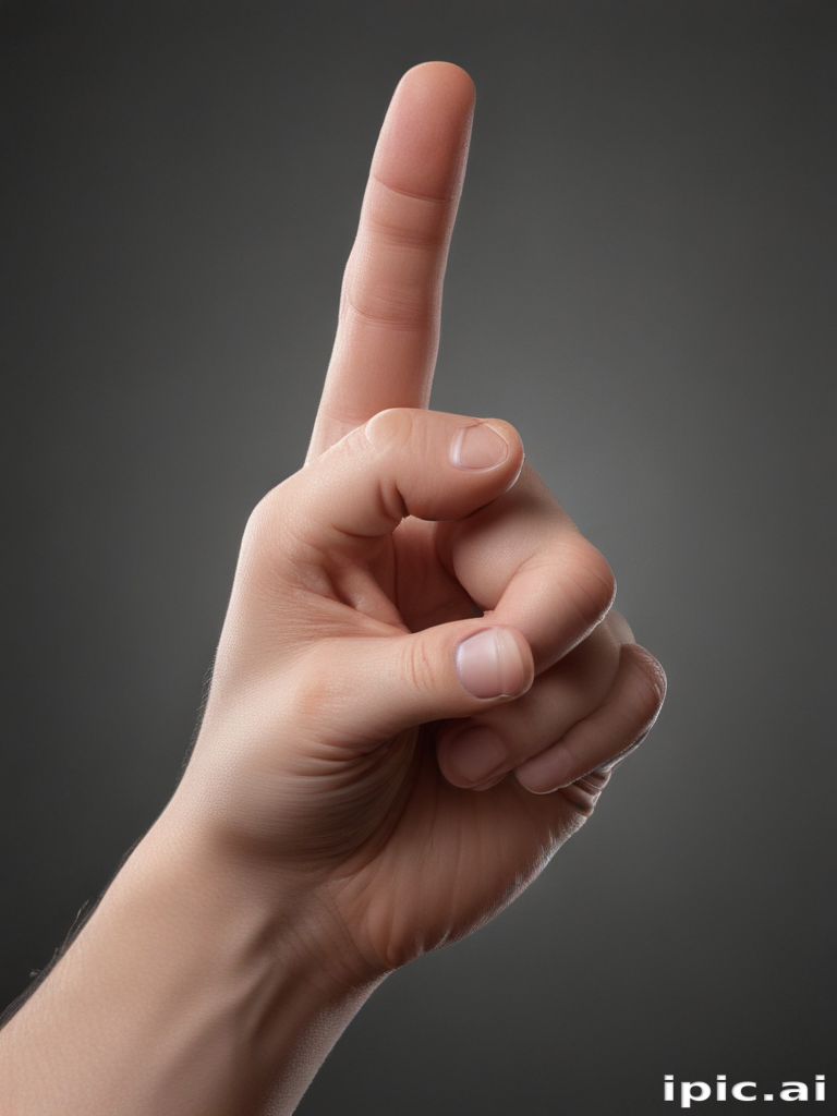 One Finger Raised Signifying Importance or a Call for Attention