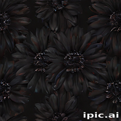 Elegant Dark Floral Pattern Featuring Rich Black Flowers on a Deep ...