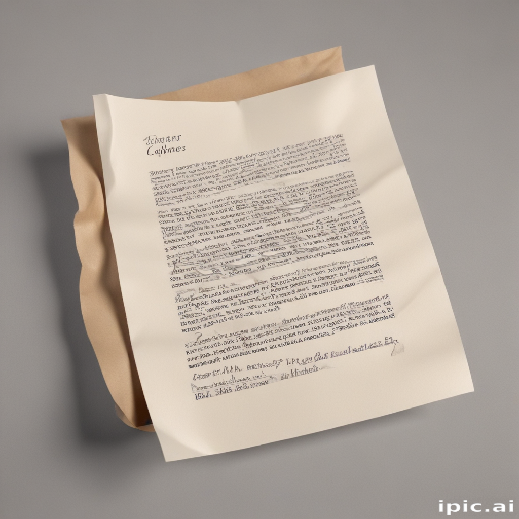 An Old Manuscript Document Carefully Placed on a Soft Fabric Background