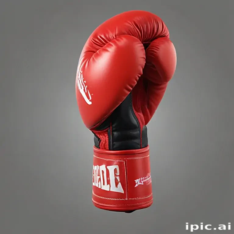 Bright Red Boxing Glove Ready for Action in the Ring