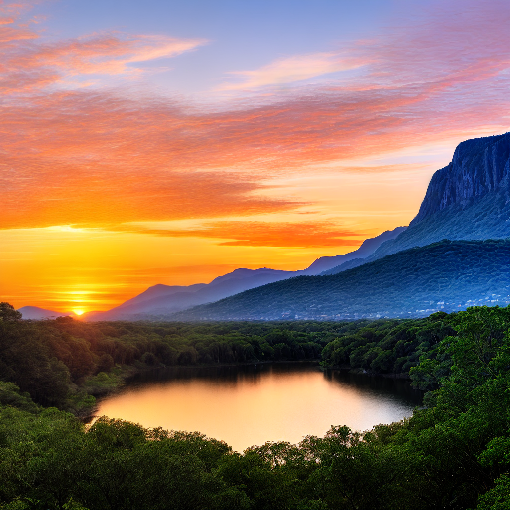 orange sunset landscape