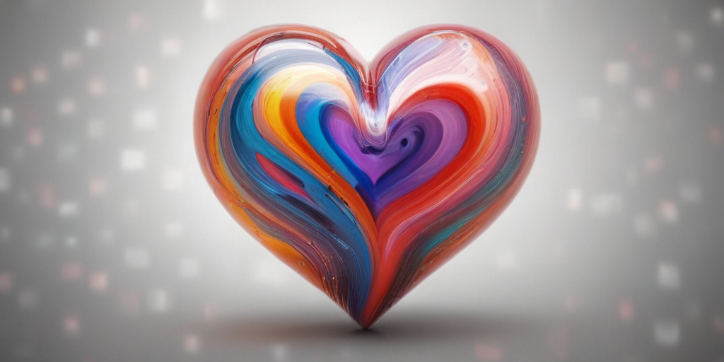Vibrant Swirling Heart Design Symbolizing Love and Colorful Emotions
