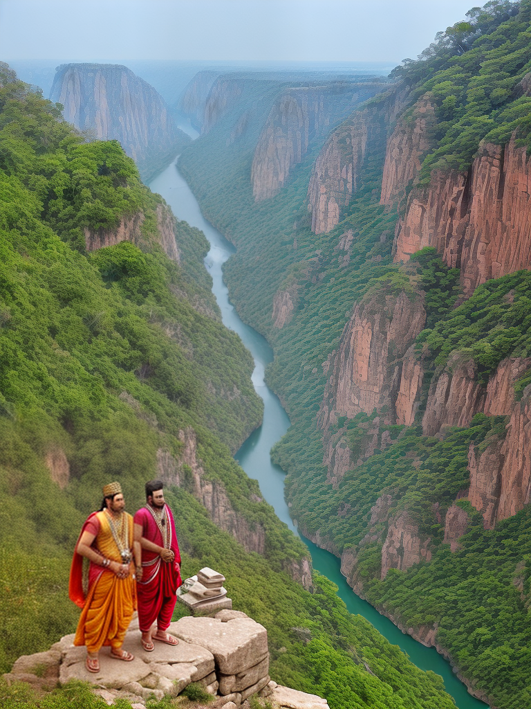 Lord Ram and Lord hanuman at Chitrakoot ghat with Tulsidas ji