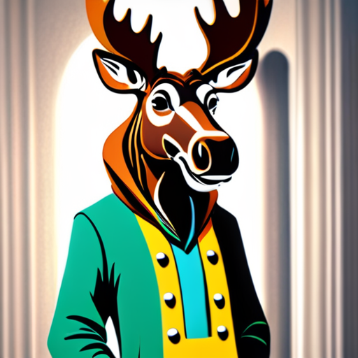 An anonymous nanny moose in disney style