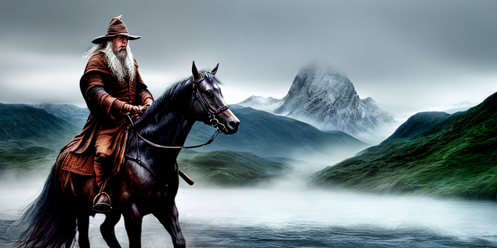 gandalf riding shadowfax in rain