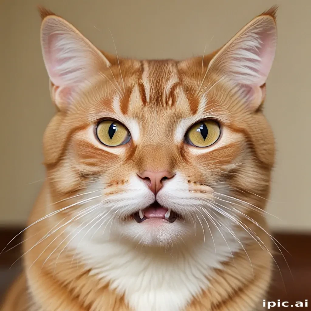 A Curious Ginger Cat with Striking Eyes and Playful Expression.