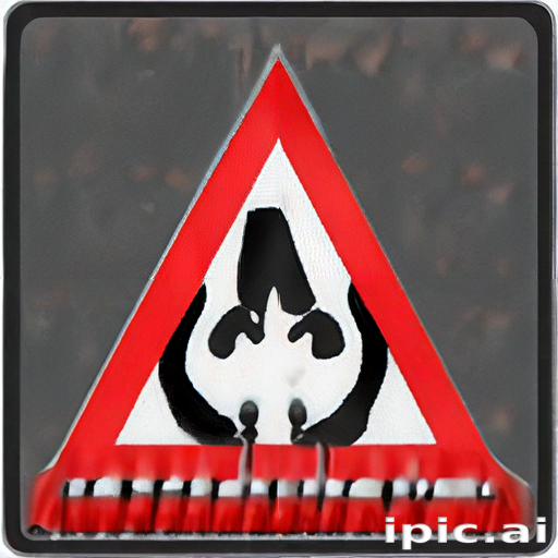 Caution: Warning Sign Indicating Potential Fire Hazard Ahead on Roadway.