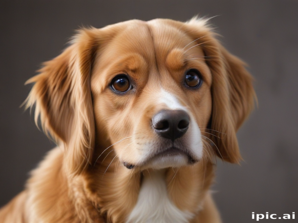 A Beautifully Captured Portrait of a Golden Dog with Expressive Eyes.