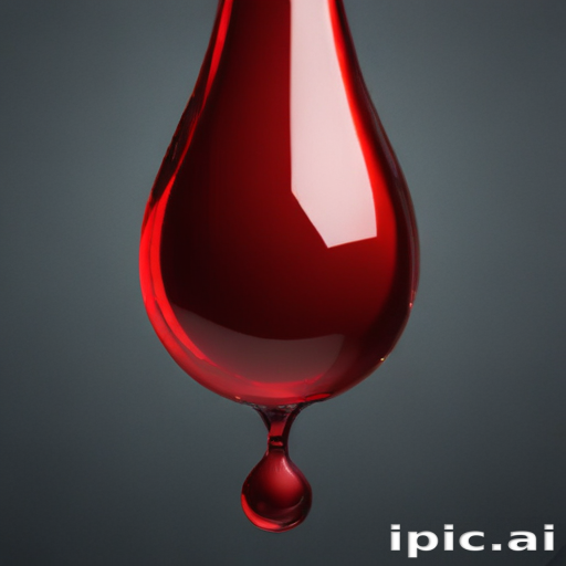 Captivating Close-Up of a Single Drop of Vivid Red Liquid