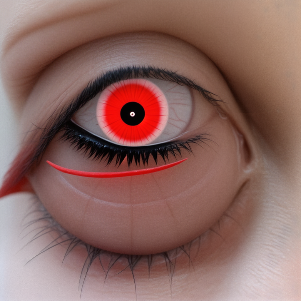 A Close-Up View of a Human Eye with Striking Red Details and Unique ...