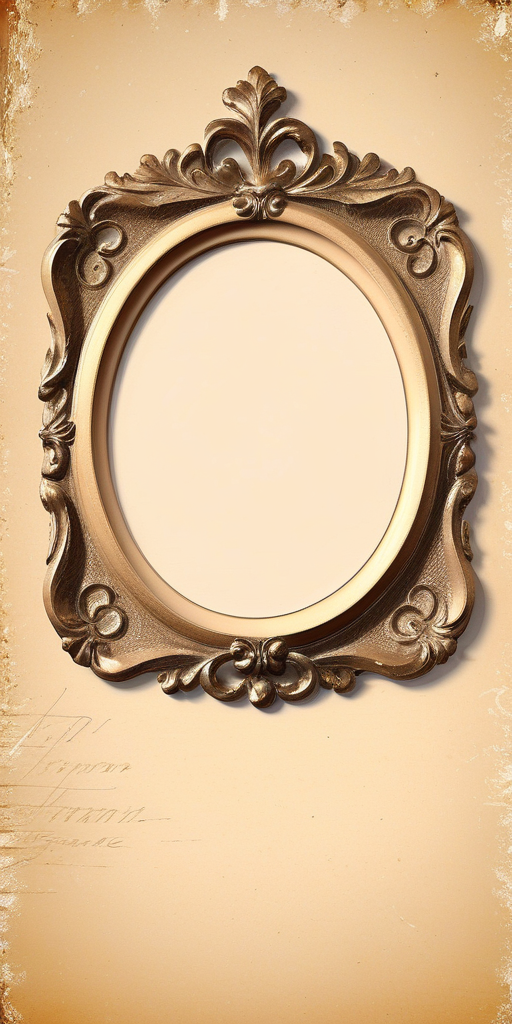Elegant Vintage Picture Frame with Ornate Design and Empty Center Space