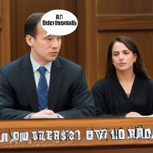 [Image: A meme image with a background of a courtroom scene. The judge ...