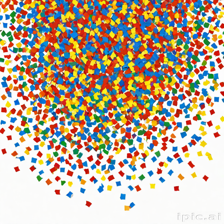 Colorful Confetti Shower: A Vibrant Celebration of Red, Yellow, Green, and Blue