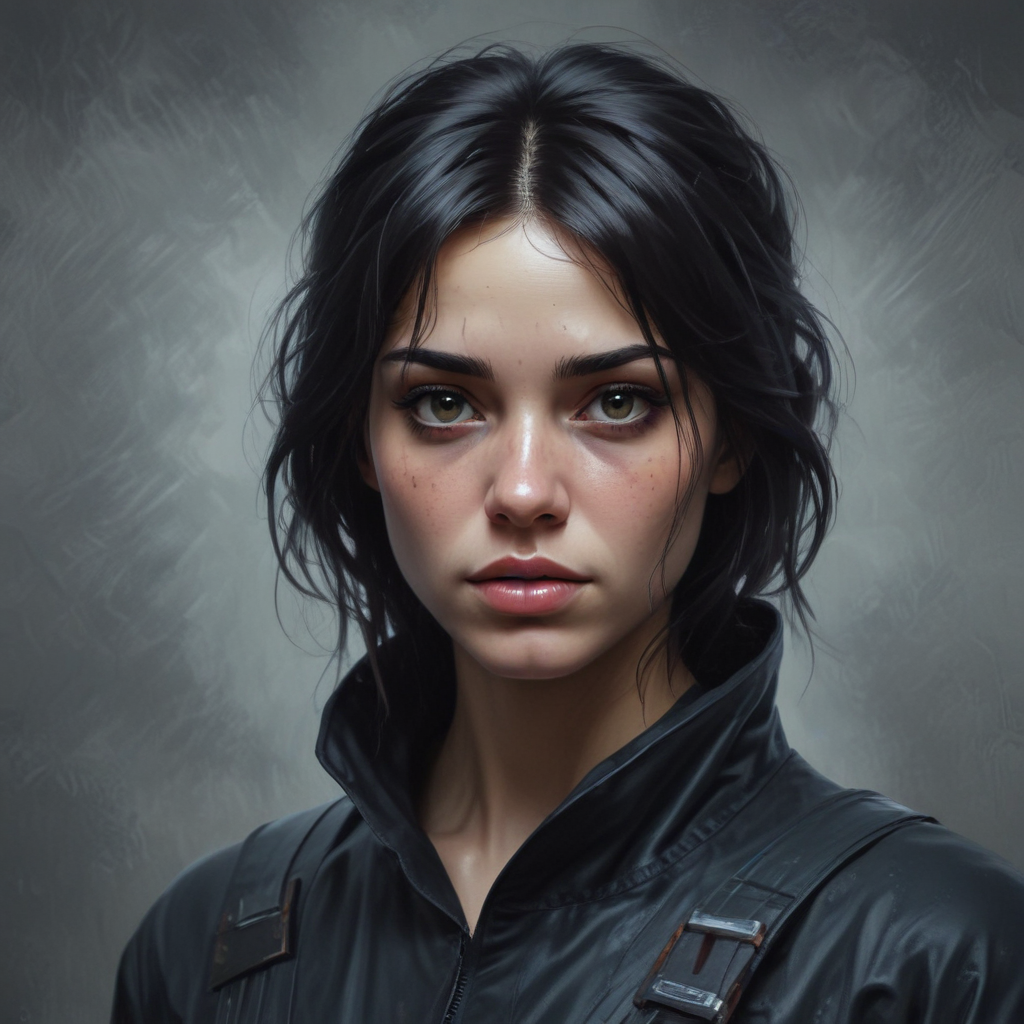 Realistic sci-fi painting of a gloomy people