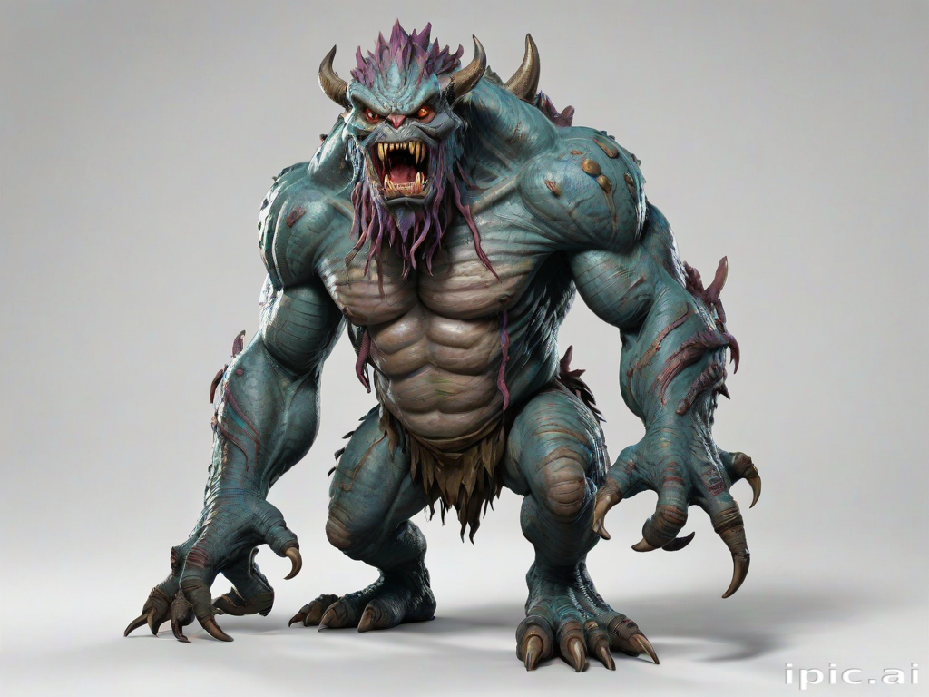 A Fierce, Mythical Creature with Powerful Muscles and Intimidating ...