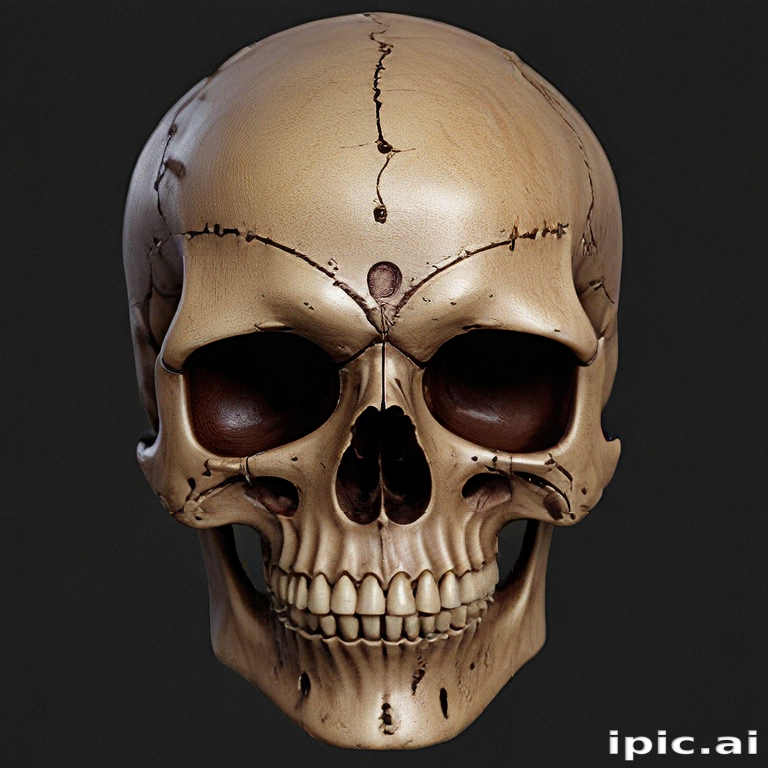 Realistic Bone Structure of a Human Skull with Detailed Texture Features