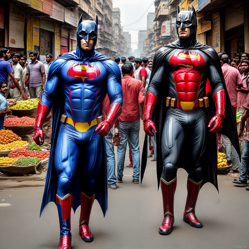 indian batman in the streets of mumbai