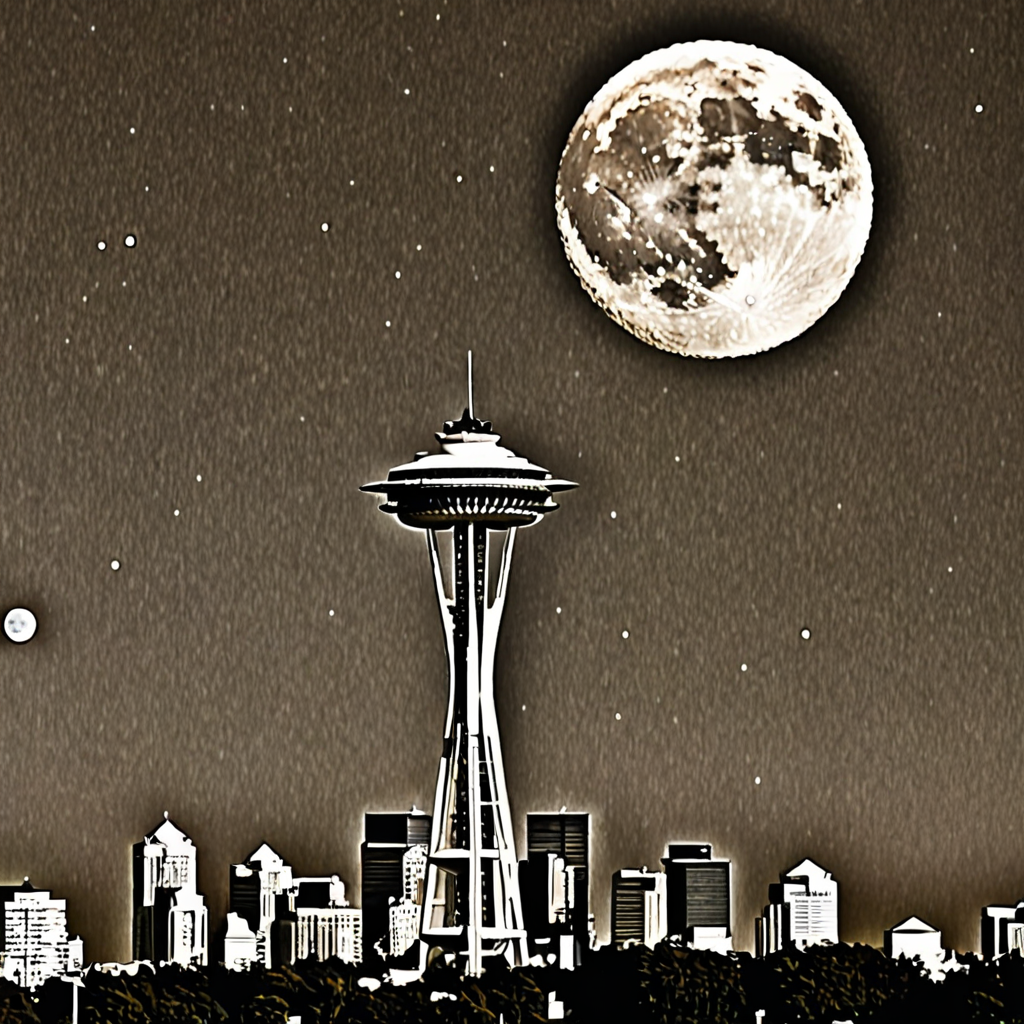 Space needle on the moon