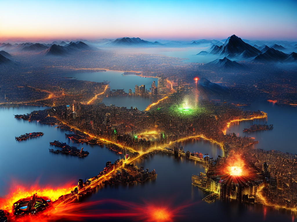 Dragon burning city, ultra realistic, insane details, ultra HD ...