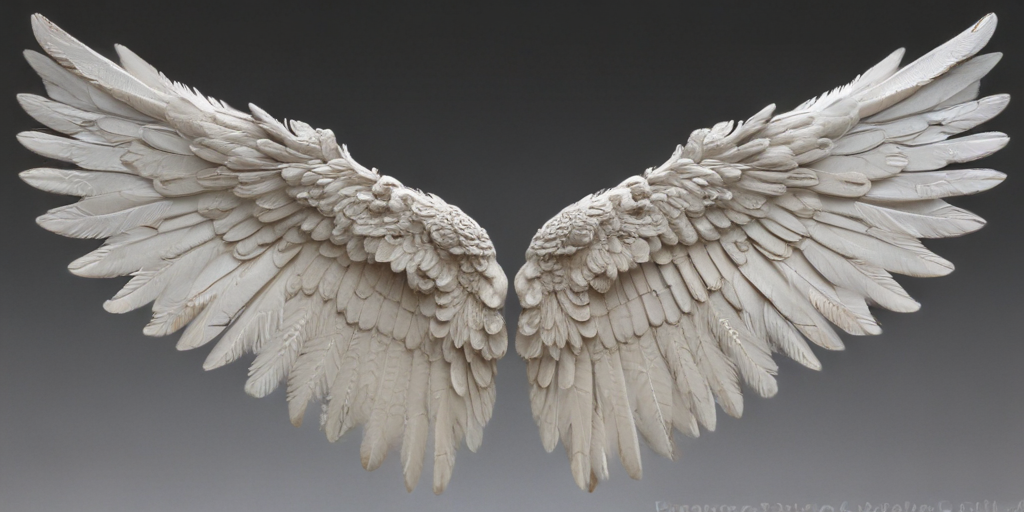 Exquisite Angel Wings Sculpture Showcasing Intricate Feather Details ...