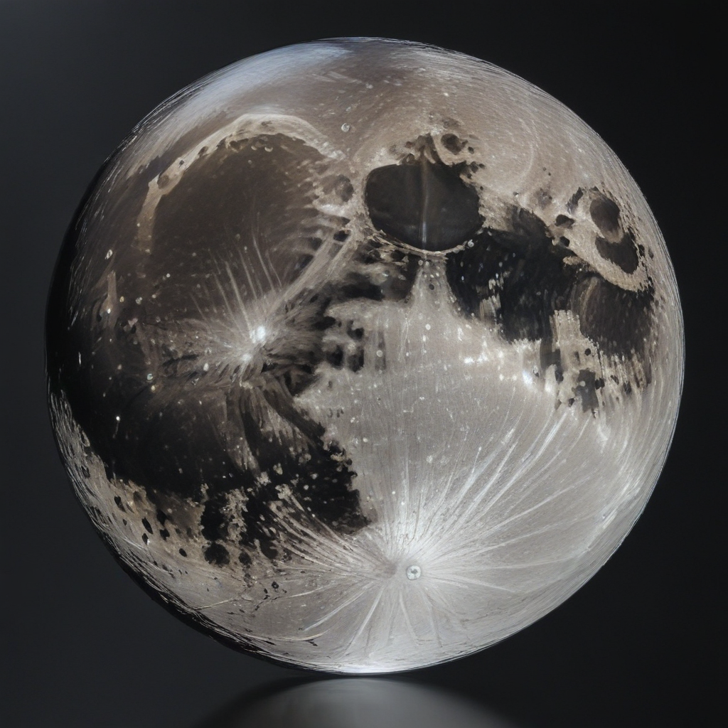 Intricate Glass Sphere Capturing the Stunning Surface of the Moon