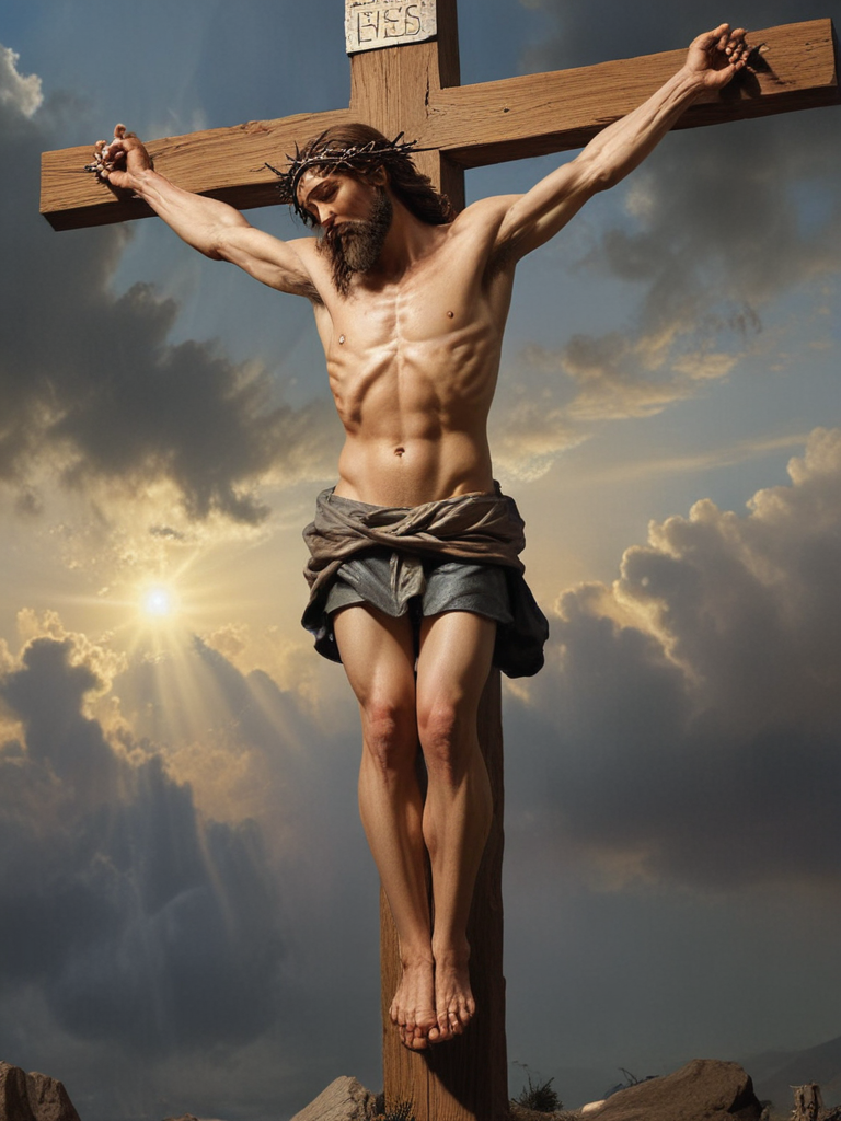 Crucifixion Scene Depicting a Poignant Moment of Sacrifice and Redemption