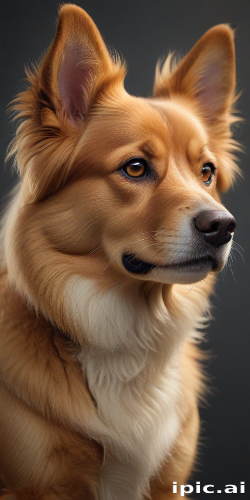A Majestic Portrait of a Beautiful Dog with Fluffy Fur and Expressive Eyes